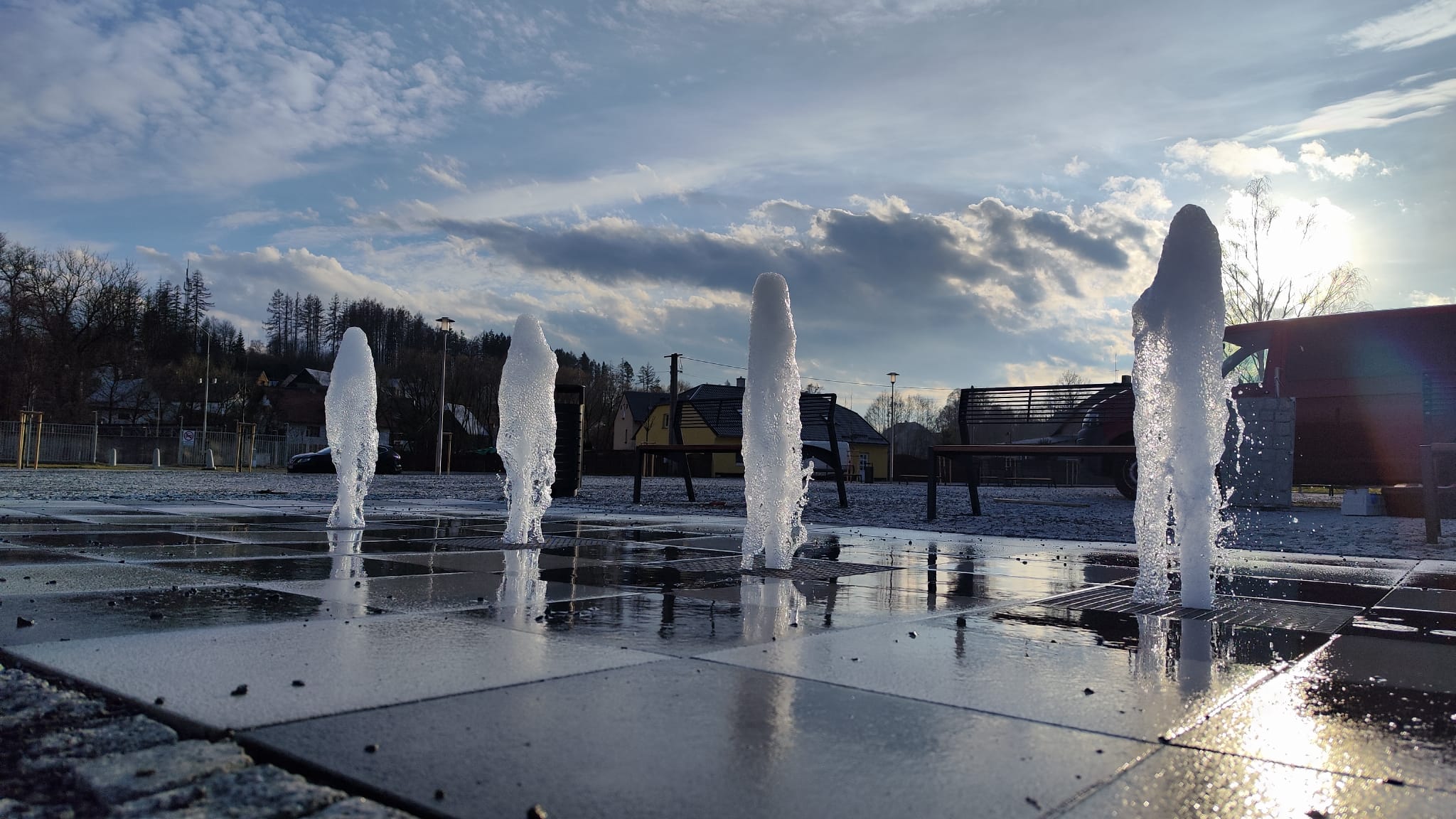 Fontána Dopravní terminál Břidličná - Vodní technologie KTS-AME, s.r.o.